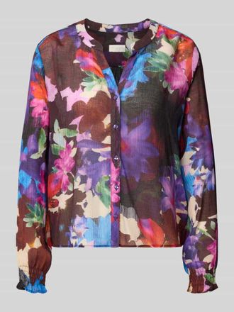 Milano Regular Fit Bluse aus Viskose-Mix mit V-Ausschnitt