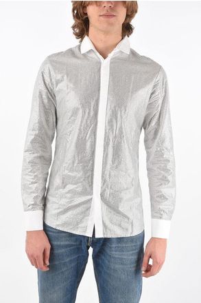 Philipp Plein DIAMOND CUT Jewel Shirt with Spread Collar size S