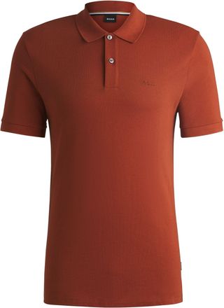 BOSS Herren Pallas Pallas Poloshirt aus Baumwoll-Piqué mit Logo-Details Dunkelorange XXXL