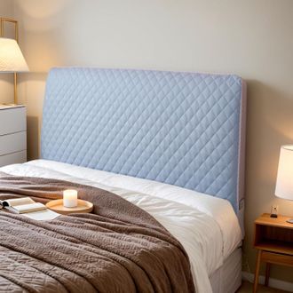 Generic Gepolsterter Samt-Kopfteilschutz, waschbar, weich, dehnbar, modernes Design, Doppelbett, Einzelbett, Kingsize, Dicker Komplettbezug(B,200cm)