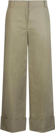 Liu Jo Femme, Pantalons, Vert, Taille: 38 FR Wide Pantalons