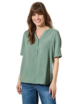 Cecil Solid Blouse Matcha Green XS