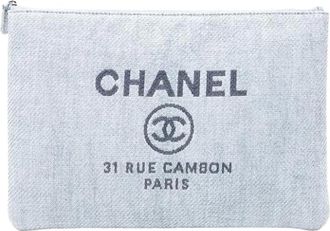 Chanel Sac pochette en toile Pre-owned - Femme - Pre-owned - Bleu - Taille: ONE Size