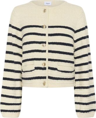 Saint Tropez Femme, Pulls, Blanc, Taille: 38 FR Larna Crew Neck Cardigan