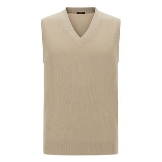 Boggi Milano Homme, Pulls, Beige, Taille: XL Pull en coton et soie &agrave; col en V
