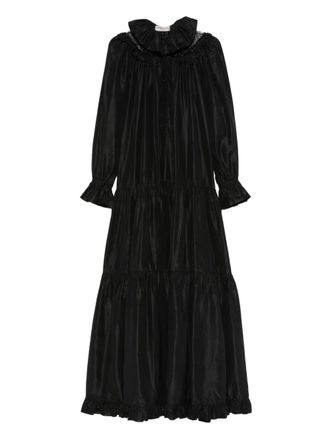 Balenciaga robe longue à volants (années 1970) - Noir