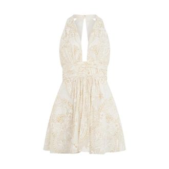 Roberto Cavalli Mini-Kleid mit Ornamentmotiv - - Dresses - Damen - Wei&szlig; - XS