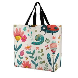 Generic Petit Insecte De Dessin Anim&eacute; Sac A Main Femme Pliable Sacs De Courses Imperm&eacute;able Sac Fourre-Tout Pour Universit&eacute; Gym Quotidienne