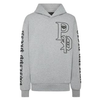 Philipp Plein Hoodie Sweatshirt LS Gothic - - Sweatshirts & Hoodies - Herren - Grau - M