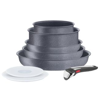 T-fal Ingenio L7669802 Kochgeschirr, 8-teilig, Induktion, Antihaftbeschichtung, stapelbar, Pfannen und T&ouml;pfe + abnehmbarer Griff, sp&uuml;lmaschinengeeignet, Mad