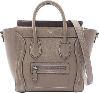 Celine 2010-2025 Nano Leather Luggage Tote handbag - Grau