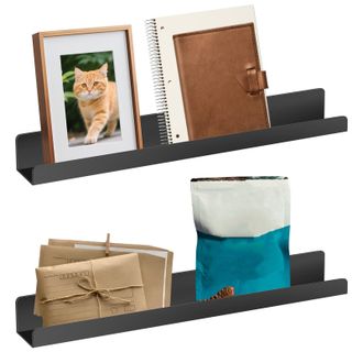 Generic Magnetisches | schwebender Regalhalter aus Metall f&uuml;r B&uuml;cher - K&uuml;hlschrank Organizer aus Acryl f&uuml;r B&uuml;ro Zuhause Schlie&szlig;fach