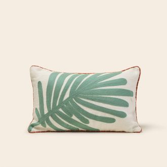 Madura Housse De Coussin Tropi Ecru et vert tropique - VERT