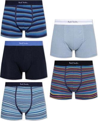 Paul Smith Homme, Sous-v&ecirc;tements, Multicolore, Taille: S Lot de cinq boxers slips Signature Stripe assortis Paul Smith