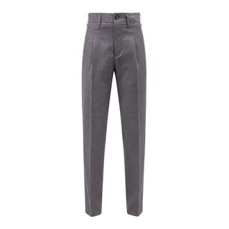 Ami Zweifach-Bundfalten-Hose aus Wolle - - Trousers - Damen - Grau - XS