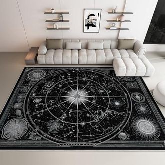 Generic Tapis Lavable &agrave; Poils Courts, Tapis Antid&eacute;rapant Doux Myst&eacute;rieux Constellations Corps C&eacute;lestes pour Salon Salle &agrave; Manger Chambre &agrave; Coucher et Bureau -