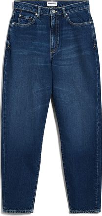 Armedangels Damen Jeans Mom Fit High Waist Ankle recycelte Baumwolle Non-Stretch MAIRAA Mom Fit Wavy Blue