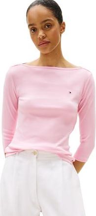 Tommy Hilfiger T-Shirt Manches Longues Femme New Cody Slim Col Bateau, Rose (Classic Pink), XXL