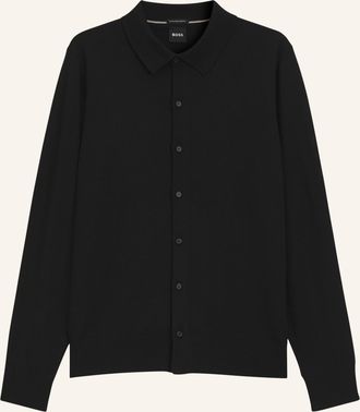 HUGO BOSS Strickjacke H-Helbert Regular Fit schwarz
