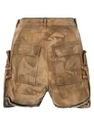 Rick Owens Mens Beige Cotton Bermuda Shorts