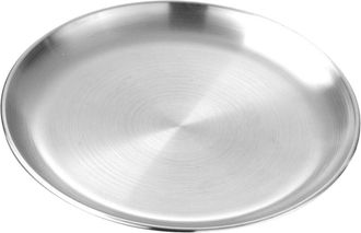 TOPBATHY Edelstahl Pizza Pfanne Runde Backform Lebensmittel Servierplatte Buffet Dessert Vorspeise Platte