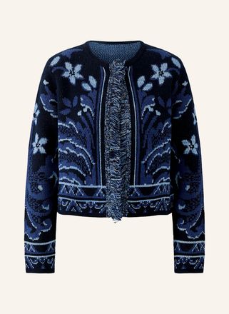 Oui Strickjacke Mit Glitzergarn blau