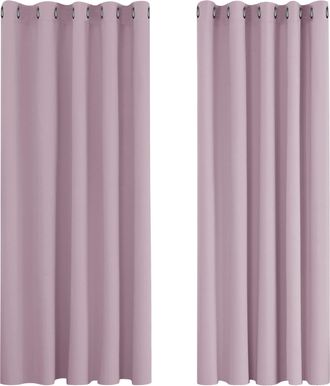 Deconovo Kälteschutzvorhang Blickdicht Verdunkelungsvorhang Kälteschutz Gardinen Kinderzimmer, 183x168 cm(HöhexBreite), Hellpink, 2er Set