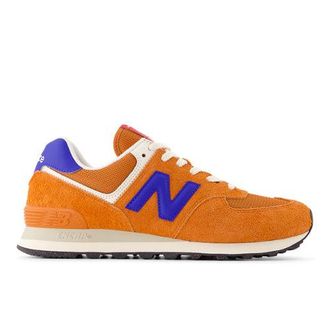 New Balance Unisexe 574 en Marron/Bleu, Suède/Mesh, Taille 37.5 Large