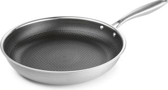 Bratmaxx Edelstahl-Pfanne | Universalpfanne mit Wabenstruktur & Antihaftbeschichtung | Bratpfanne für alle Herdarten & den Backofen geeignet | Ø ca. 28 cm & ho