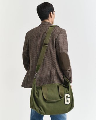 GANT Herren G Badge Duffel Bag aus Baumwollcanvas (ONE SIZE) MOSS Grün