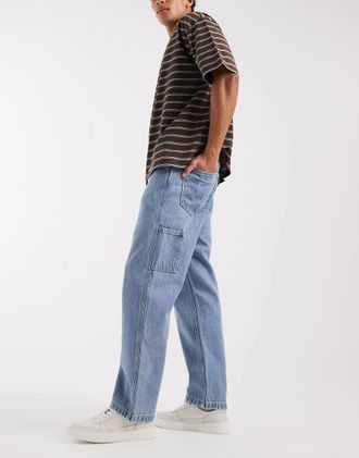 Levi's Workwear jean carpenter en denim droit ample d&eacute;lav&eacute; clair-Bleu