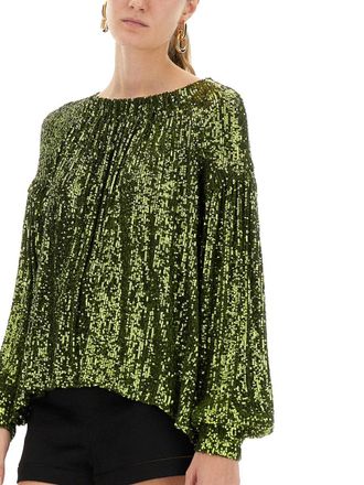 Paco Rabanne Sequin Polyester Blouse - Green