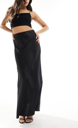 Vero Moda Satin-Maxirock in Schwarz mit Bias-Cut