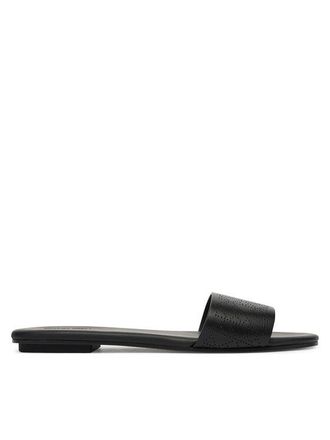 Calvin Klein Pantoletten Org Flat Sndl One Bar Lth Aop HW0HW02857 Schwarz