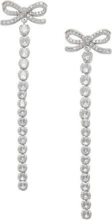 Self Portrait Ohrringe - Crystal-Embellished Bow Earrings In Silver-Plated - Gr. unisize - in Mehrfarbig - f&uuml;r Damen