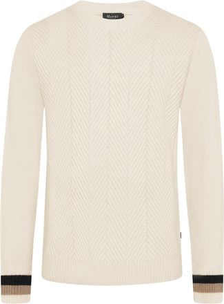 Maerz Pullover aus Merinowolle mit Fischgr&auml;t-Webmuster in