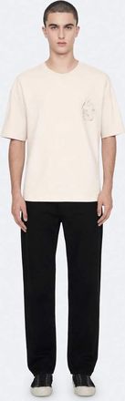 AllSaints Roller T-Shirt mit Rundhalsausschnitt in Taupe-Wei&szlig;
