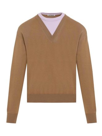 Jil Sander Pull Col Rond - Marron
