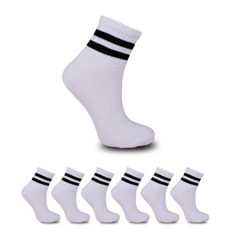 Mud Jeans 6er-Pack Tennissocken Herren Damen Baumwolle Atmungsaktive Gepolsterte Sportsocken Perfekt f&uuml;r Sportbekleidung und Wandersocken Schwarz Wei&szlig; Numerisch