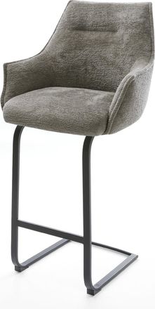 DELIFE Barstuhl Alja-Flex Boucl&eacute; Soft Schlamm Freischwinger Flach Metall Schwarz Taschenfederkern, Barst&uuml;hle