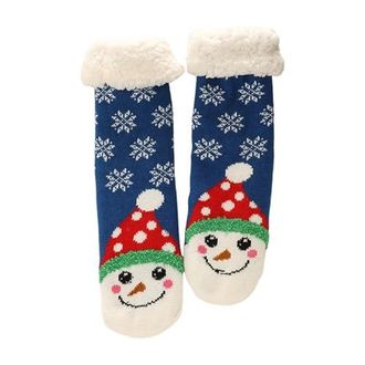 Generic Chaussettes dhiver pour femme avec porte-jarretelles - Chaussettes de Noël pelucheuses avec poignées - Chaussettes confortables pour les vacances et l