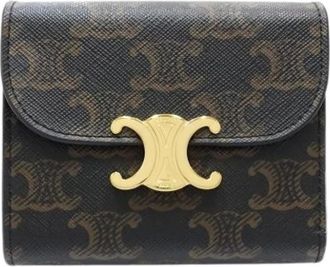 Celine Portefeuille Tri-fold Pre-owned - Femme - Pre-owned - Brun - Taille: ONE Size