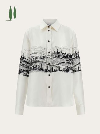 Ferragamo Damen Back to Earth - Seidenbluse Weiß