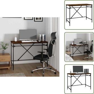 vidaXL Vidaxl - Bureau ch&ecirc;ne fum&eacute; 100x50x75 cm bois ding&eacute;nierie et fer - Bureau Industriel - Bureau Ch&ecirc;ne Fum&eacute; - Bureau Informatique - Meuble De Bureau