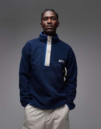 Columbia Helvetia II - Polaire avec demi-patte &agrave; boutons-pression - Bleu marine