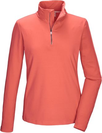 Killtec Damen Funktionsshirt/Fleeceshirt mit Stehkragen und Rei&szlig;verschluss KSW 70 WMN FLX SHRT, Bright Coral, 50, 43464-000
