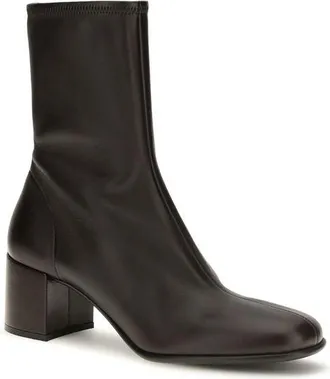 Prada Womens Brown Lamb Ovis Aries Ankle Boots