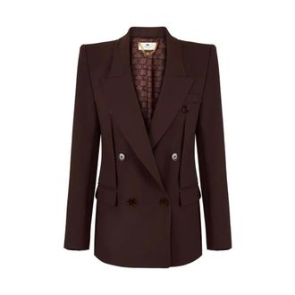 Elisabetta Franchi Femme, Vestes, Brun, Taille: 36 FR Giaccia Cacao 644