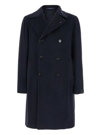Tagliatore manteau en cachemire &agrave; boutonni&egrave;re crois&eacute;e - Bleu