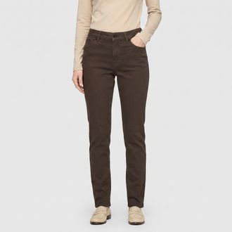 MAC Broeken Stretch-Jeans MAC Melanie, Damen, Gr. 36, L&auml;nge 32, braun (deep braun ppt), Denim/Jeans, Obermaterial: 95% Baumwolle, 3% Polyester, 2% Elasthan, figur